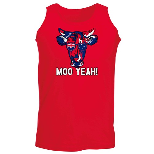 Australia Moo Yeah Flag Cow Day - Funny Muscle Singlet Vest Unisex Tank ...