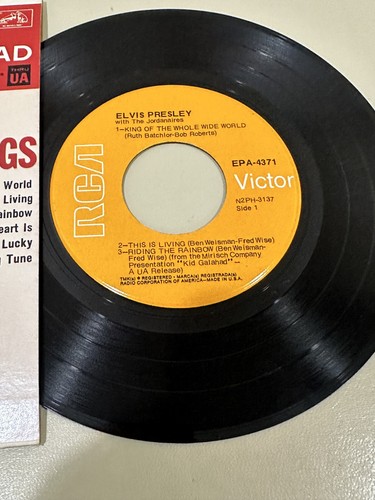 Elvis Presley 45 EP EPA-4371 Kid Galahad! Rare Orange Label! Very Clean ...
