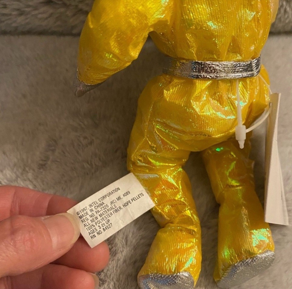 NWT! Vintage 1997 Intel Inside Pentium Il Yellow Astronaut Man Plush 8 ...