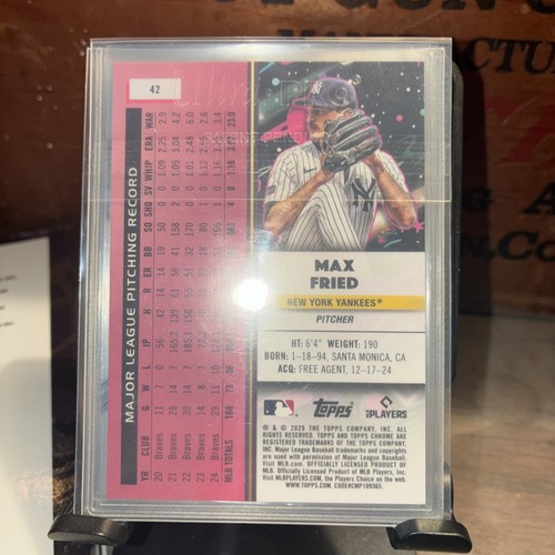 2025 Topps Cosmic Chrome - Max Fried #42 Purple Nebula Refractor /150 ...