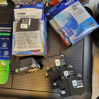 Brother LC20E C LC20E M LC20E Y all new un opened. Adding Bk M C Y each ...
