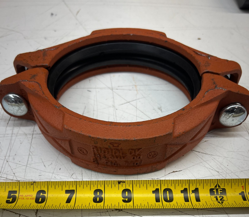 6" Gruvlok 7401 Rigidlite Pipe Coupling Grooved Ductile Iron Red/Grn ...
