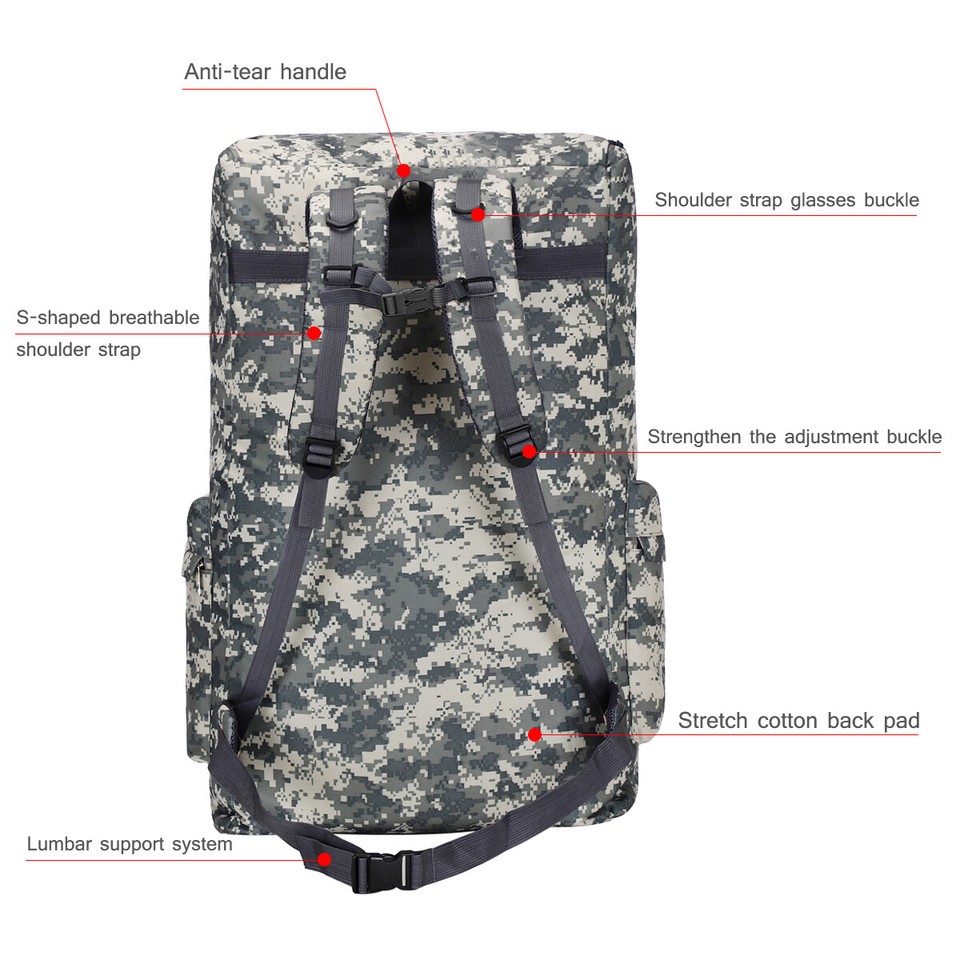 120L Extra Large Hiking Camping Military Tactical Backpack Outdoor Bag ...