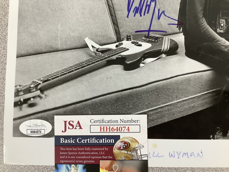 Bill Wyman Signed Photo 8x10 JSA Rolling Stones Autograph Bass Guitar ...