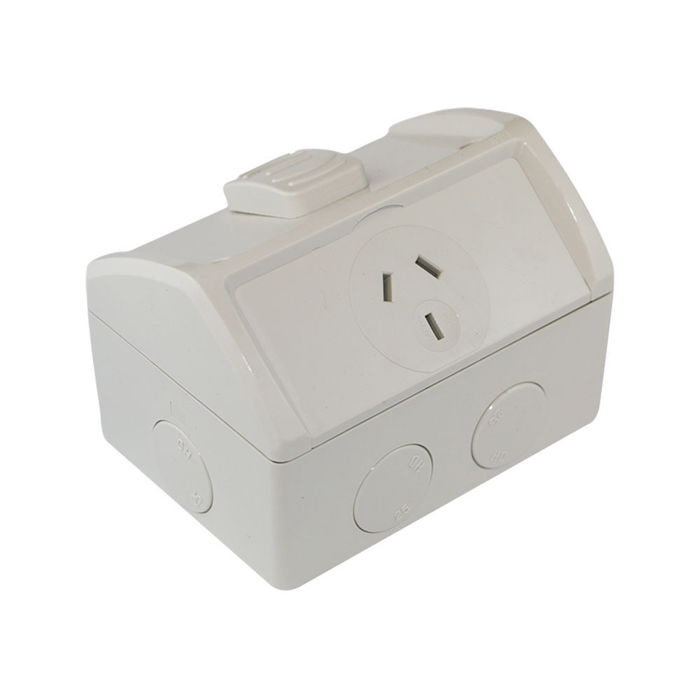 Weatherproof Single Power Point - 10 Amp IP53 GPO 10A Powerpoint Socket ...