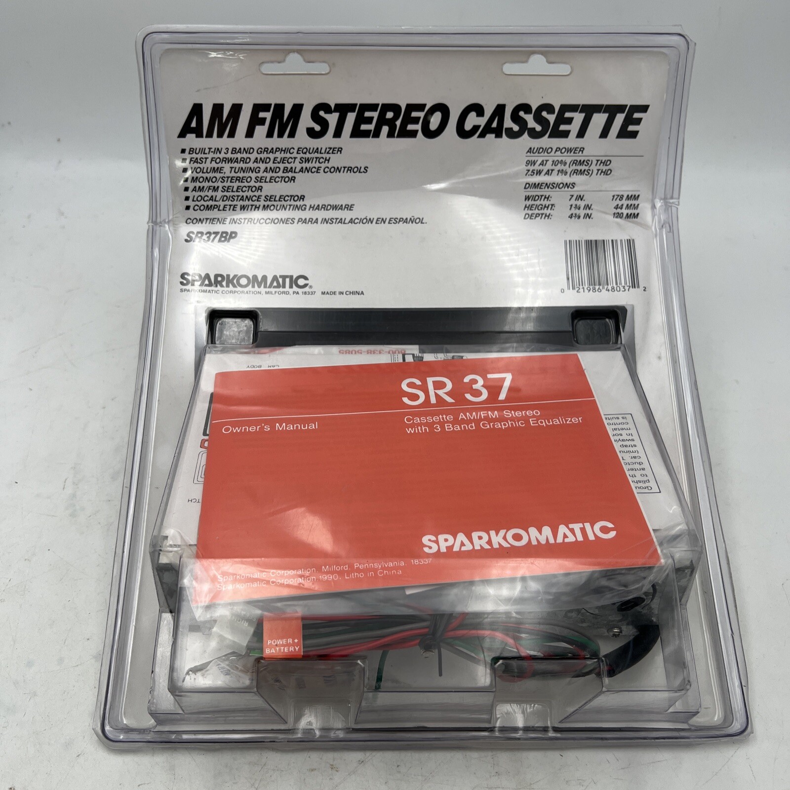 Sparkomatic AM FM Stereo Cassette Radio 3 Band Graphic Equalizer SR37 ...