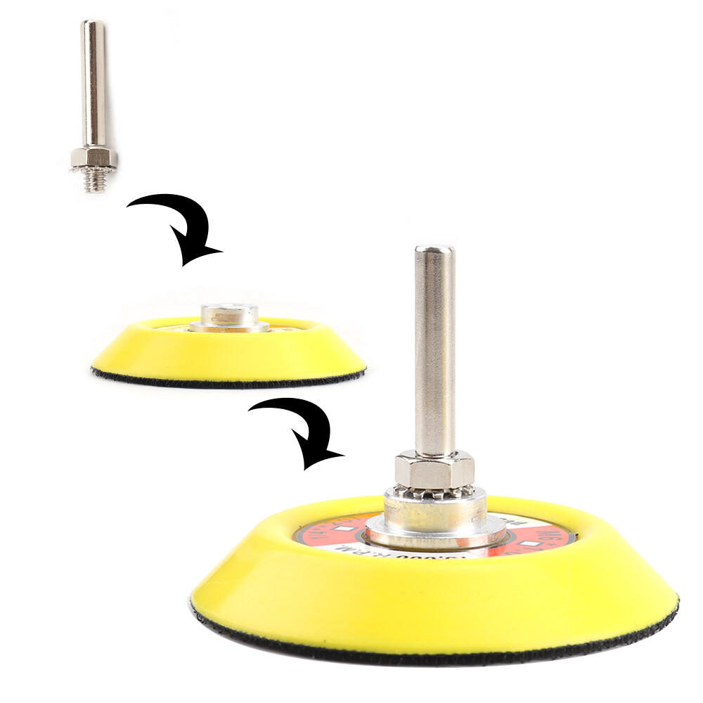 2Pcs 3" Hook & Loop Backing Pad Disc With 5Pcs Sponge Buffering Pad 1/4 ...