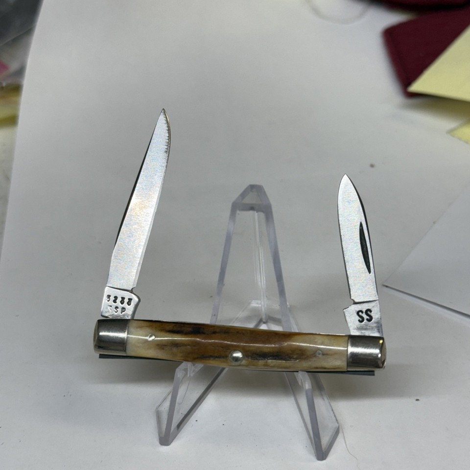 1977 CASE XX USA 5233 SSP Genuine Stag Blue Scroll Pen Knife | eBay