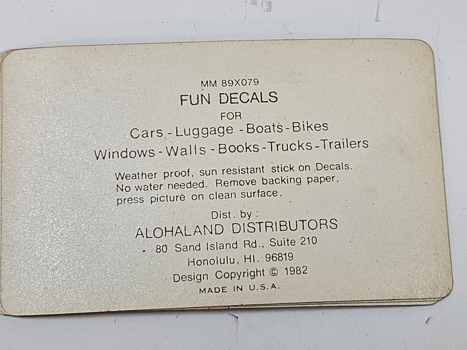 Vintage Hawaii Authentic NOS Retro Hawaiian Decals Bumper Sticker 1980 ...