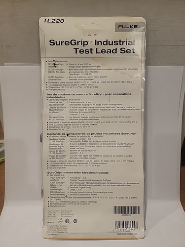 Fluke TL220 SureGrip Industrial Test Lead Set 95969206457 | eBay