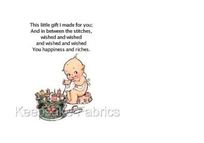 Kewpie Sewing Label Cotton Fabric Blocks Set of Six FrEE Shipping | eBay