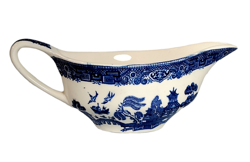 Blue White Willow Pattern Gravy Boat Made in England | eBay
