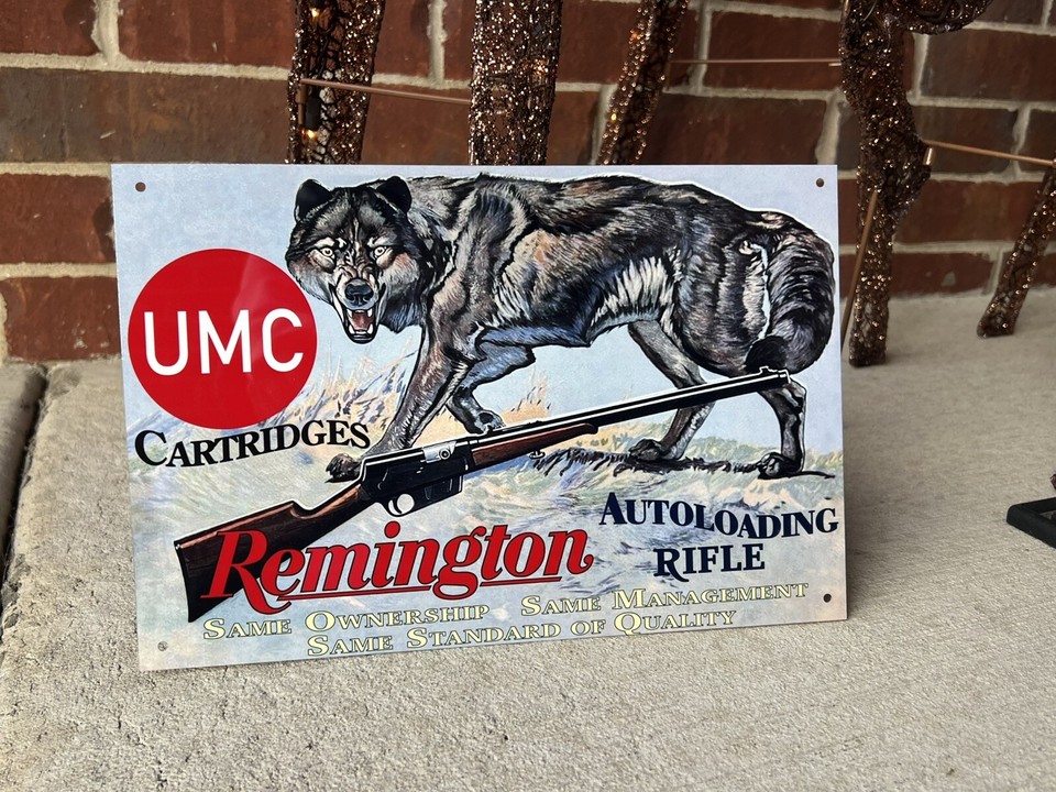 Remington Wolf Coyote Vintage Style Sign rifle revolver Gun | eBay