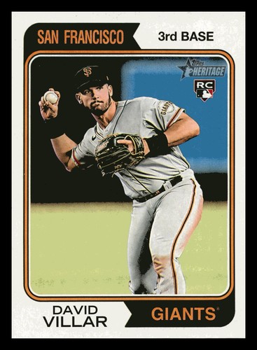 David Villar RC 2023 Topps Heritage #129 Rookie San Francisco Giants NM ...