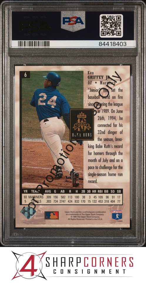 1994 UPPER DECK TOP TEN PROMO #6 KEN GRIFFEY JR. HOF PSA 10 | eBay