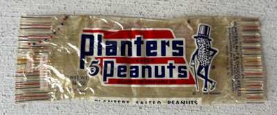 Vtg Planters Peanuts Snack Wrapper Bag RARE Mr. Peanut RARE EXCELLENT ...