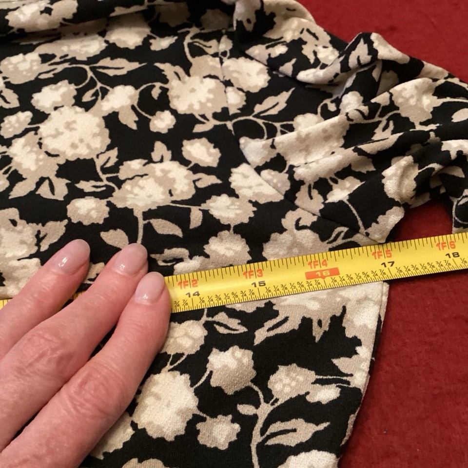 J Jill LS Black White & Tan Faux Wrap Dress Size XS | eBay