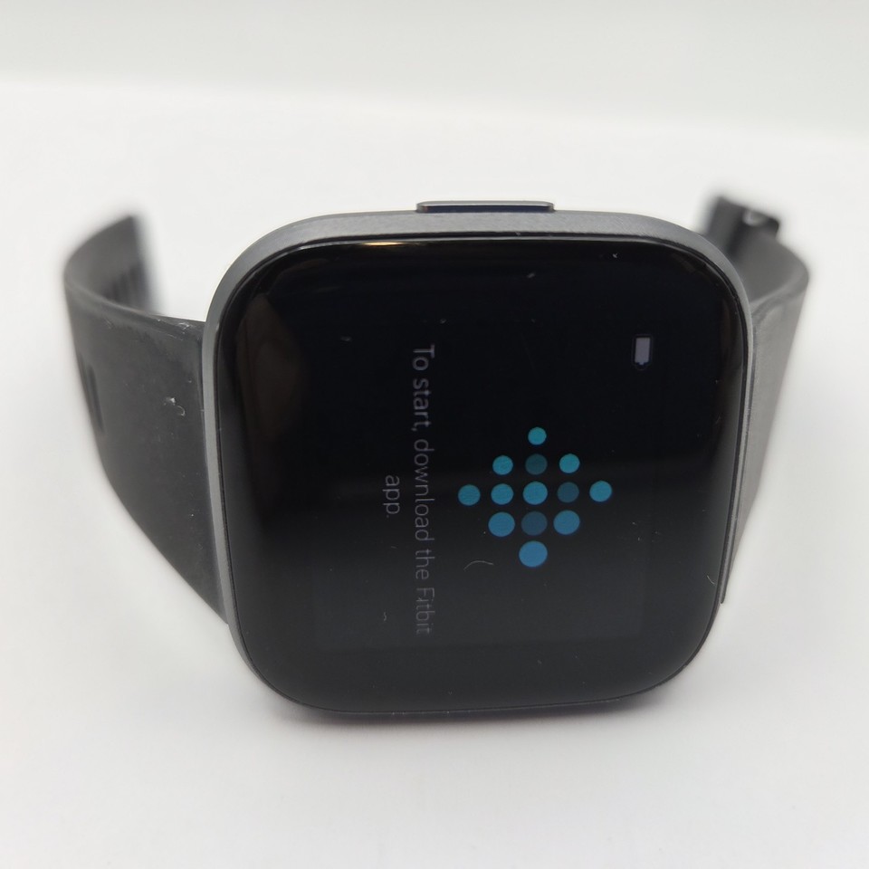 Fitbit Versa 2 Smartwatch - Black Band & Carbon Aluminum Case Plus New ...