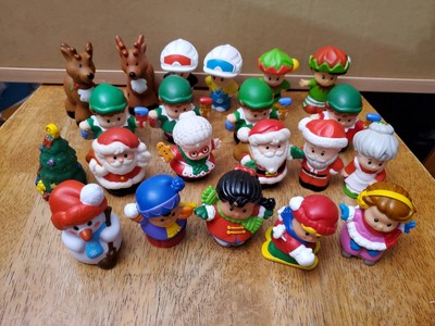 Fisher Price Little People Christmas figures Santa Mrs. Claus Reindeer ...