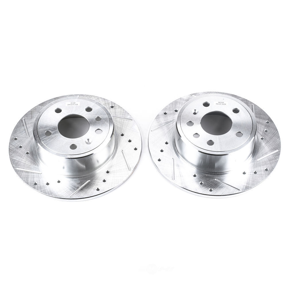 Disc Brake Rotor Set-Rear Drilled, Slotted and Zinc Plated Brake Rotor ...
