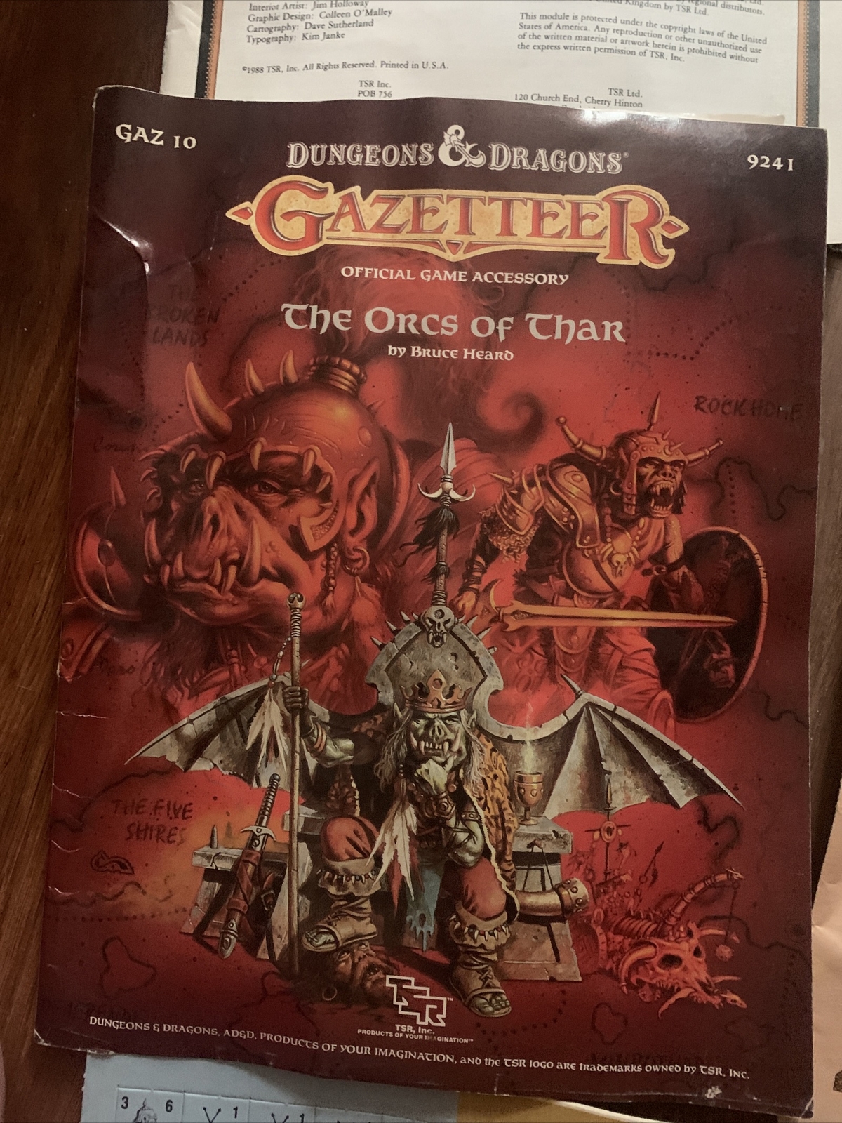 1988 Dungeons and dragons Gazetteer The Orcs of Thar COMPLETE w/Map ...