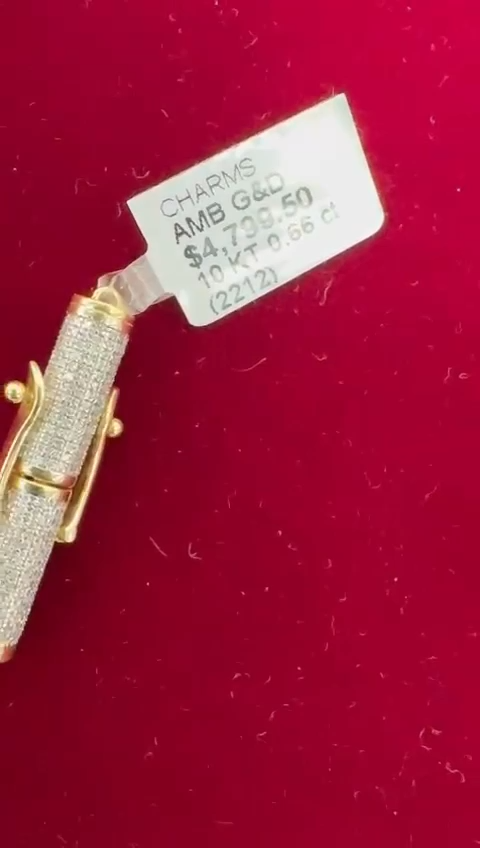 10K Yellow Gold Diamond Box Clasp Barrel Accessory 5MM Pave Set Double ...