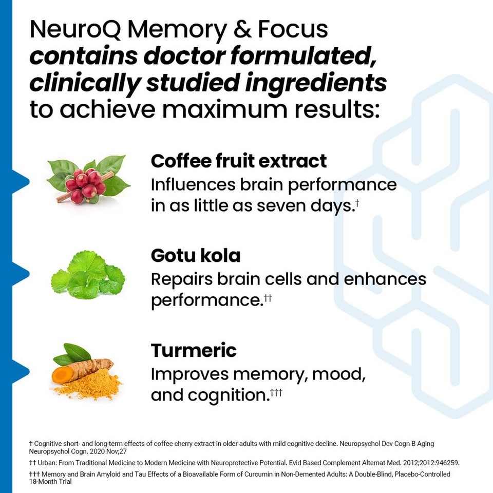 NeuroQ Memory & Focus - Cognitive Performance & Healthy Brain Function ...