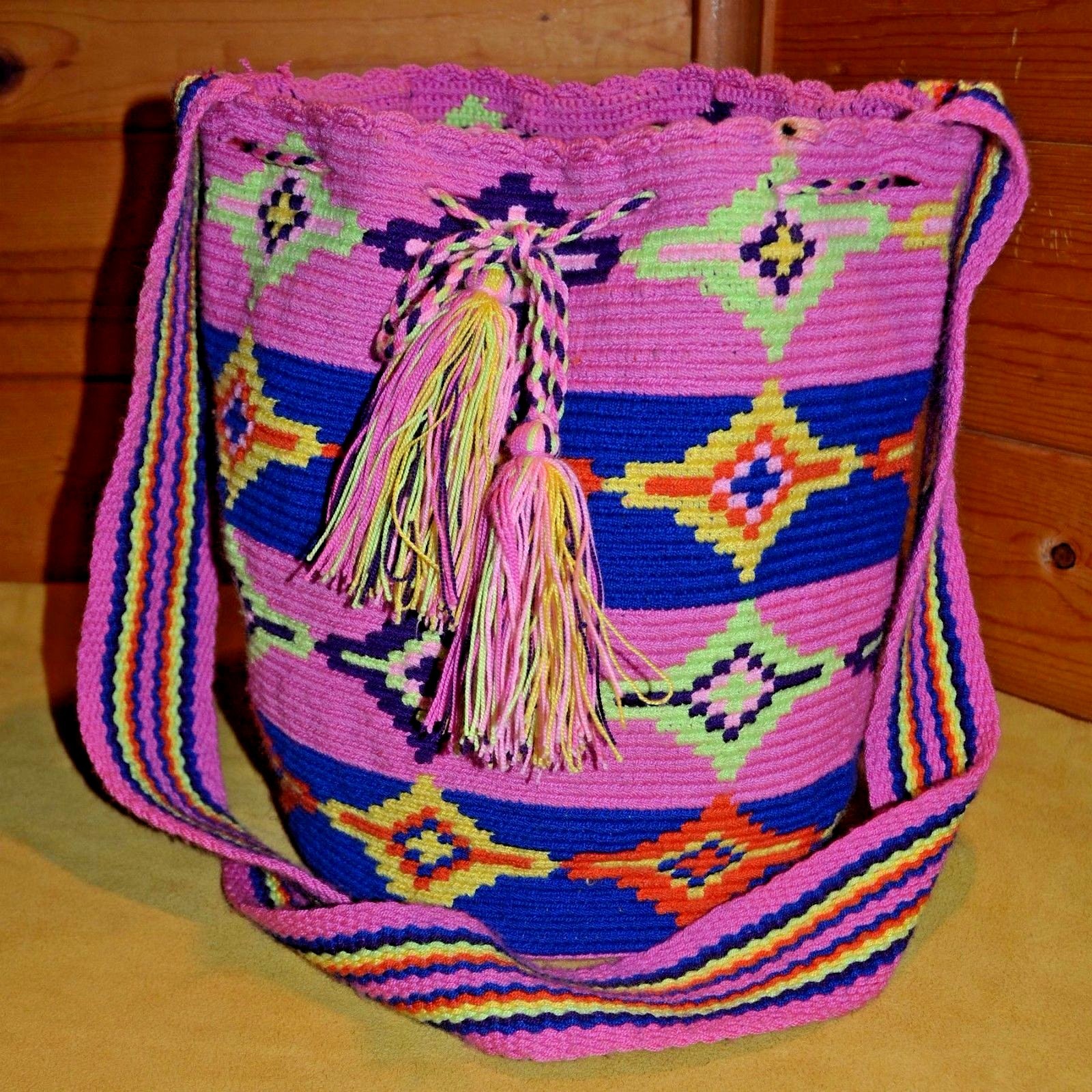 Tribally Hand Woven Wayuu Colorful Mochila Textile Bag Colombia, South ...
