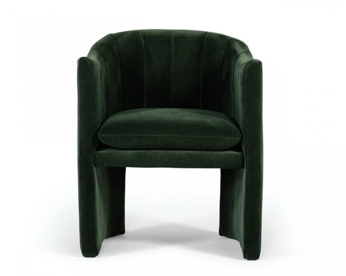 Dark Green Velvet Modern Curvilinear Dining Chair | eBay