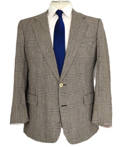 Christian Dior Vtg 2B Ventless Blazer Sport Jacket Houndstooth Wool ...