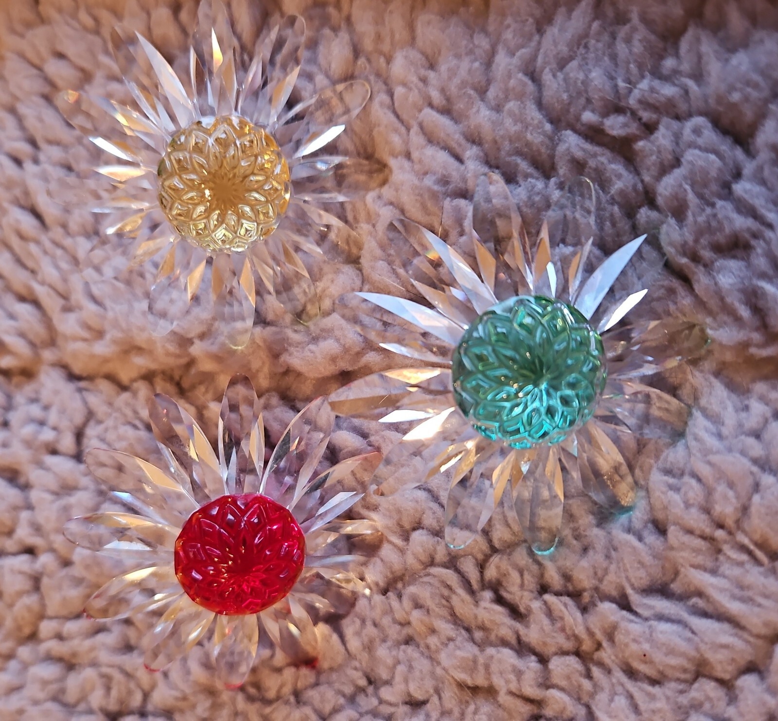 Swarovski 1999-2001 Limited Edition Set Of 3 Marguerite Crystal Daisies ...