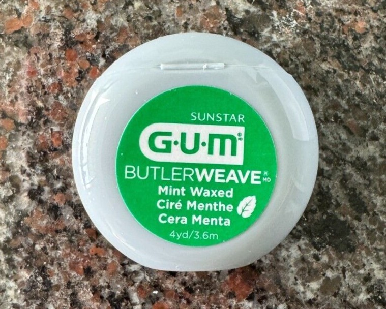 Sunstar Butler Gum Weave Dental Floss Mint, 4 Yards - Travel Size - 144 ...