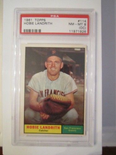1961 HOBIE LANDRITH TOPPS BASEBALL CARD #114 PSA GRADED NM MT 8 (OC ...