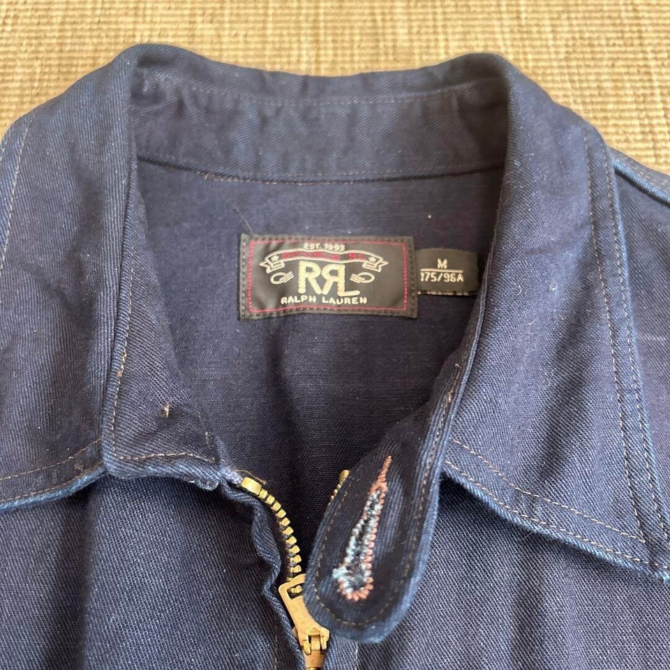 RRL Double RL Ralph Lauren Men's Denim Jacket Size M Zip Navy USED | eBay