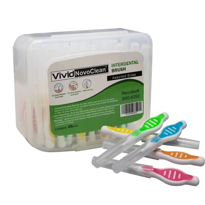 40 Pcs Dental Picks Oral Hygiene Interdental Brush Tooth Pick with Case ...