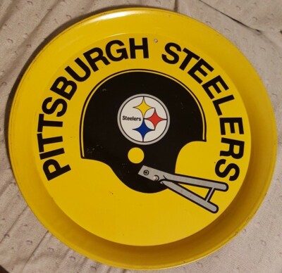 PITTSBURGH STEELERS SERVING TRAY *VINTAGE*NFL*FOOTBALL*BIG 14" HEAVY ...