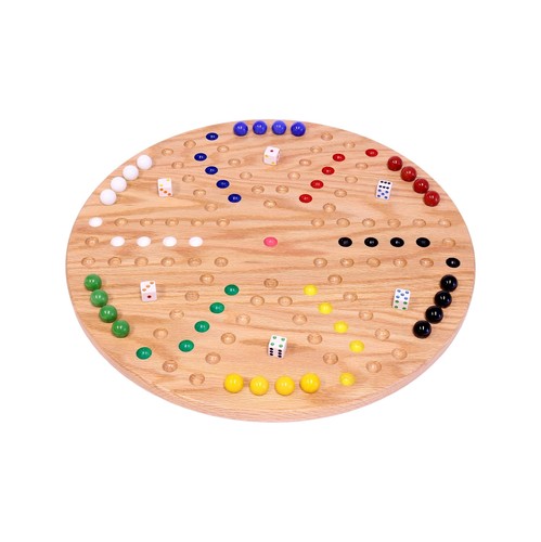 AmishToyBox.com Wahoo Marble Game Board Set - Round 18" Wide Marbles ...