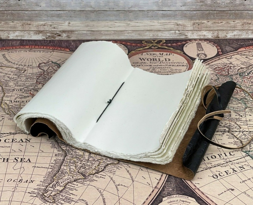 9x6" Vintage Handmade Scroll Leather Journal Travel Diary Leather Bound ...