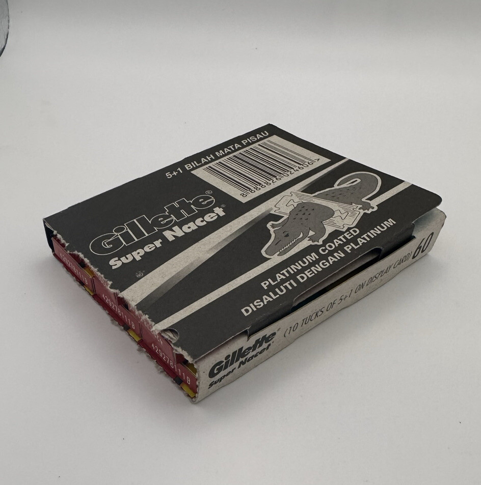 Gillette Super Nacet Razor Blades (60count) Platinum Coated 10 Packs of ...