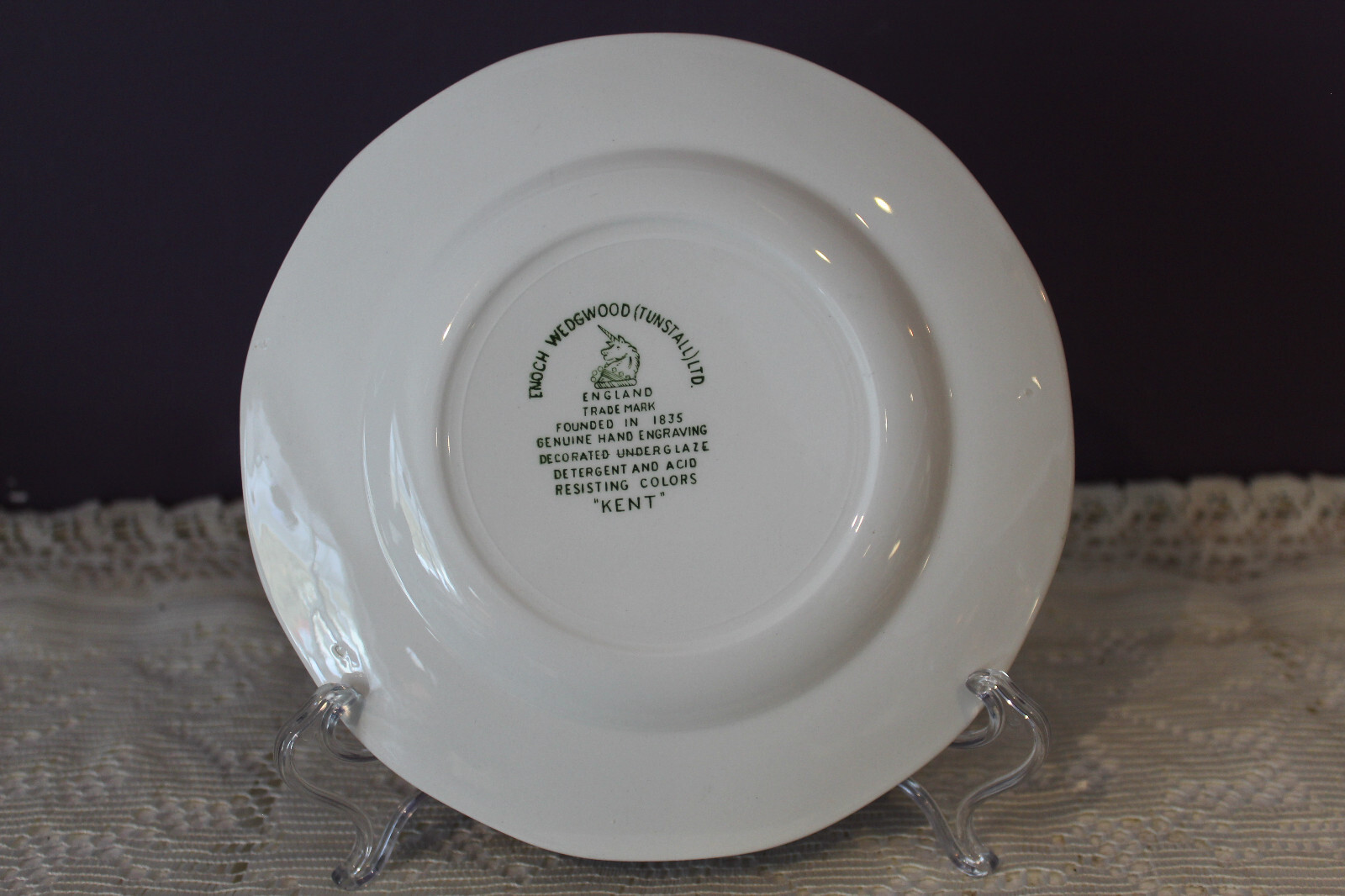 VINTAGE ENOCH WEDGWOOD (TUNSTALL) LTD. - KENT - 7" DESSERT PLATE ...