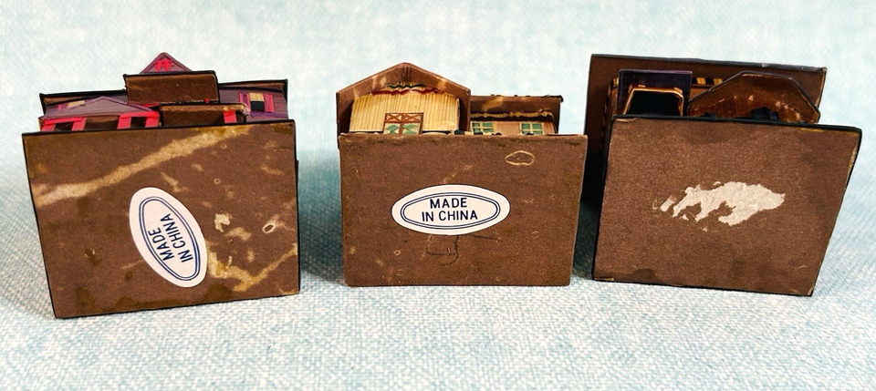Meow Reo Wheat Straw Trinket Box Houses ~ Set of 6 Manor Victorian ...