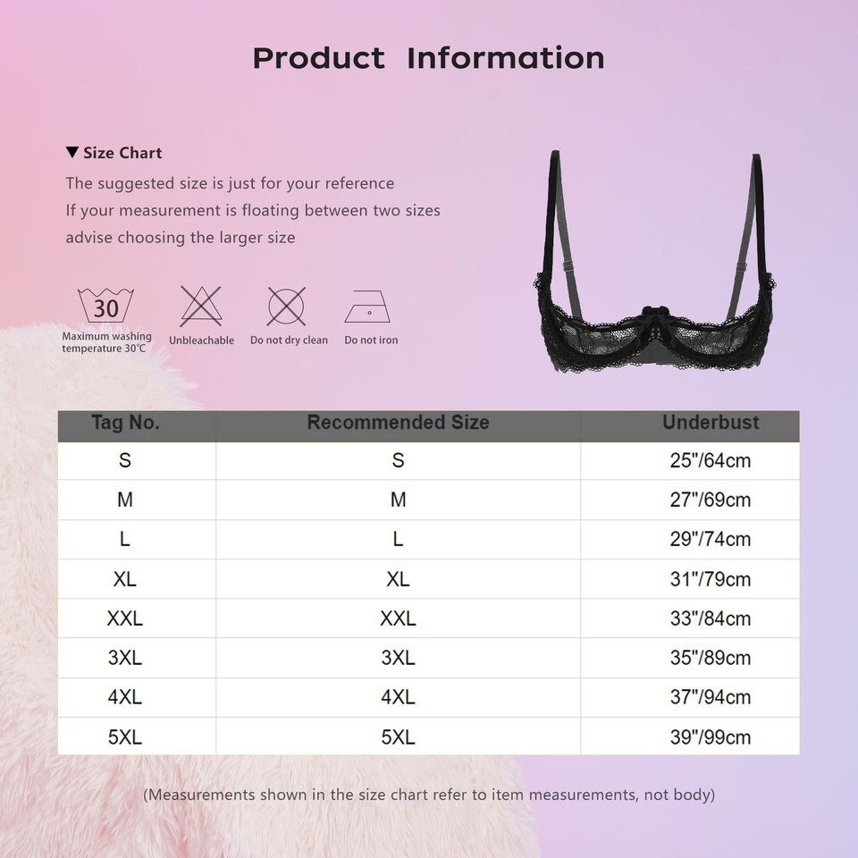 Women Sheer Lace 1/4 Cup Underwired Shelf Bra Balconette Unlined Bralette Top | eBay