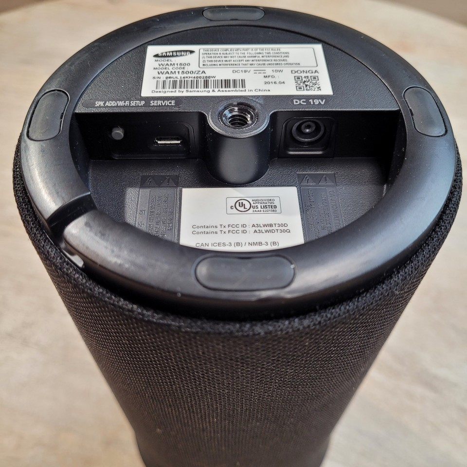 Samsung Radiant 360 Wireless Audio Speaker WAM1500 Black With Power ...