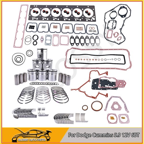 For Dodge Cummins 5.9 12V 6BT 1994-1998 Full Rebuild Kit STD Bowl ...