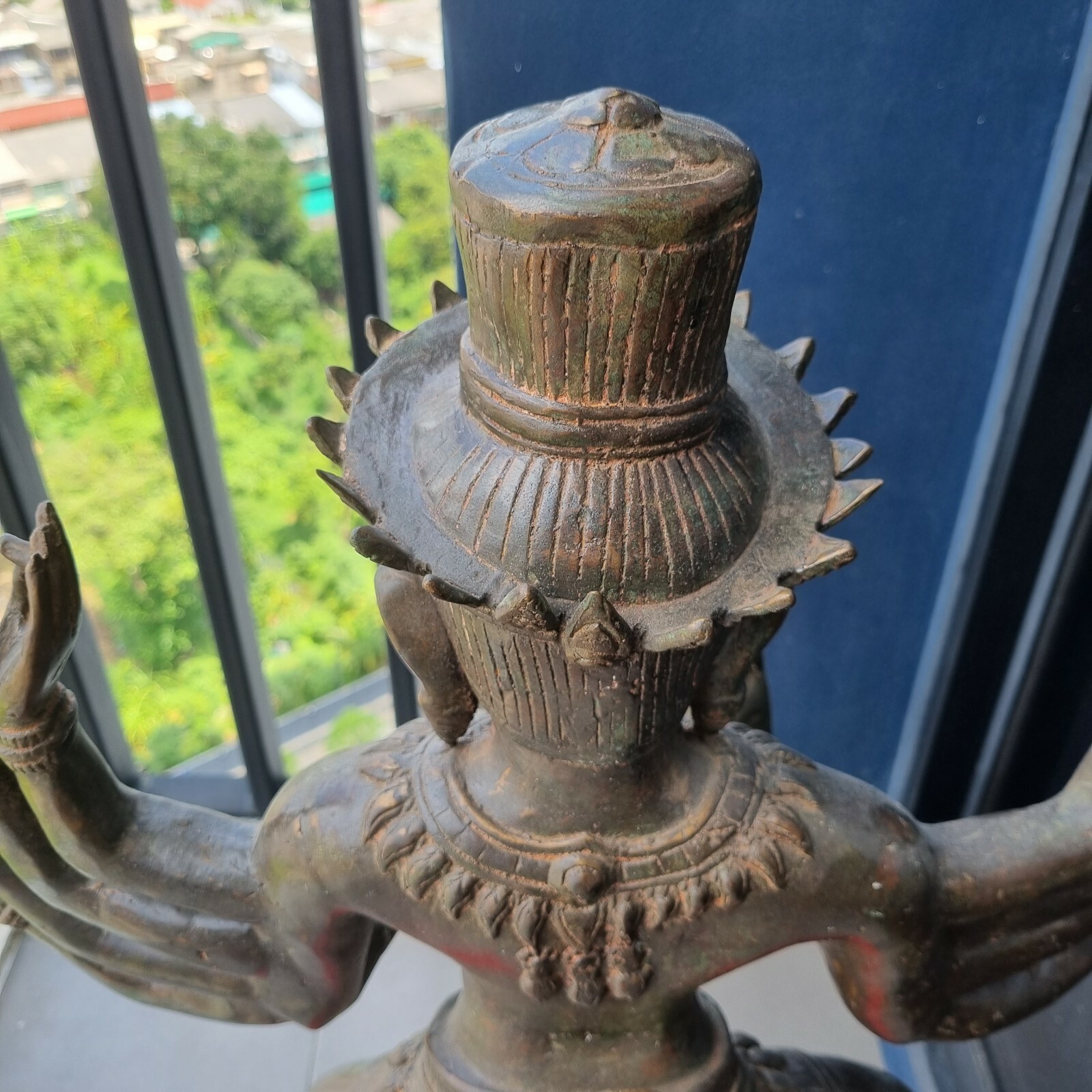 30.7" Large Thai Buddha Statue Garden Khmer Apsara God Hevajra Bronze ...