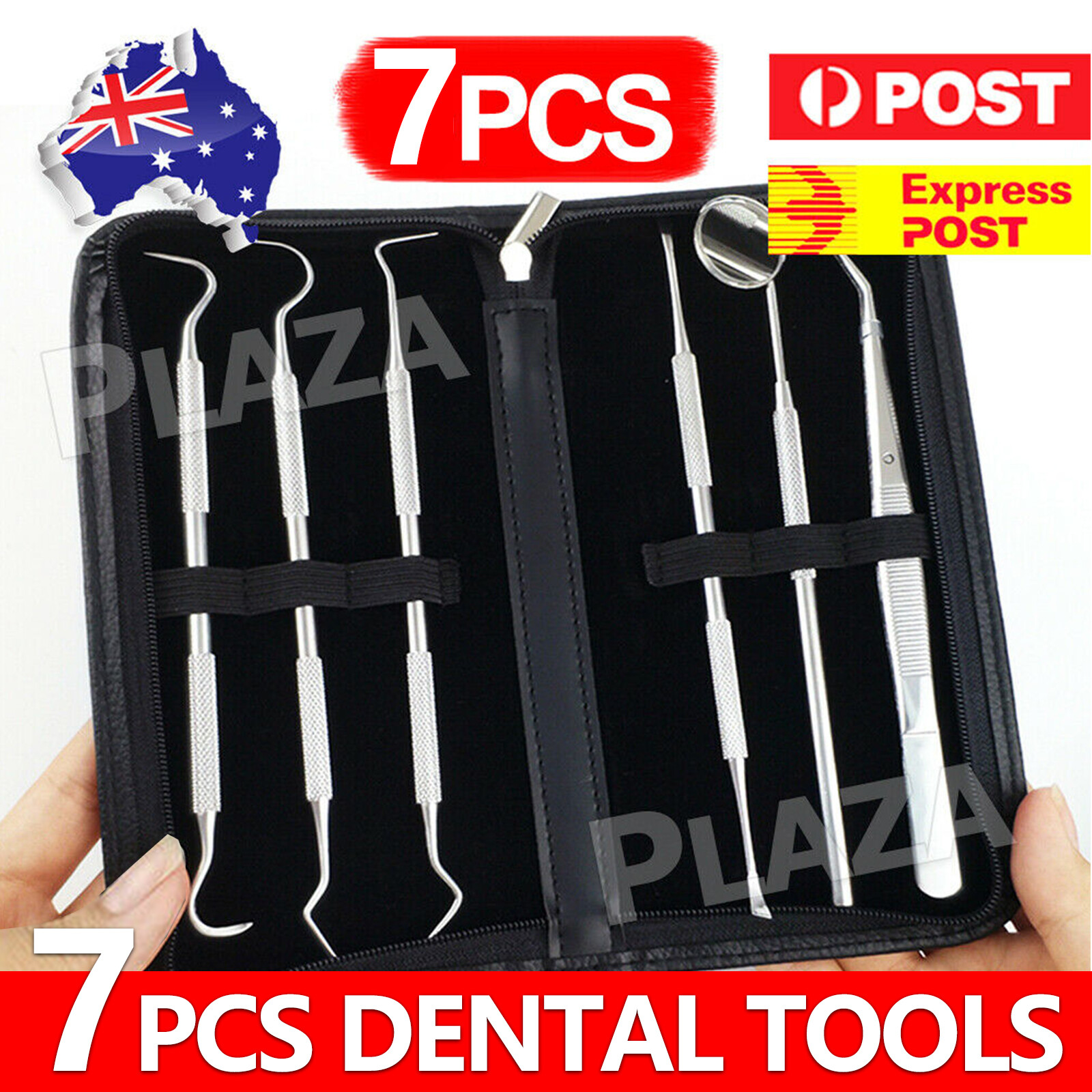 7PCS Dental Hygiene Tools Teeth Cleaning Kits Mirror Scraper Pick ...