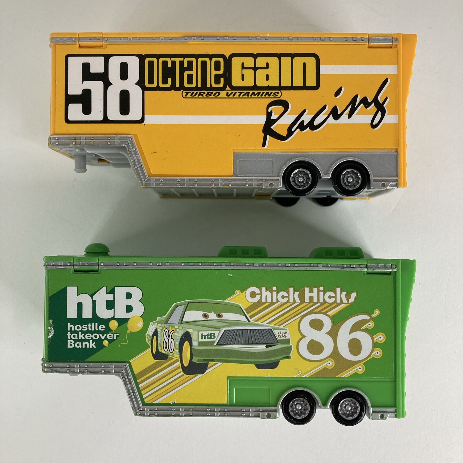 Lot of 2 Disney Pixar Cars Carrier 6" Trailers Chick Hicks 86 Octane ...
