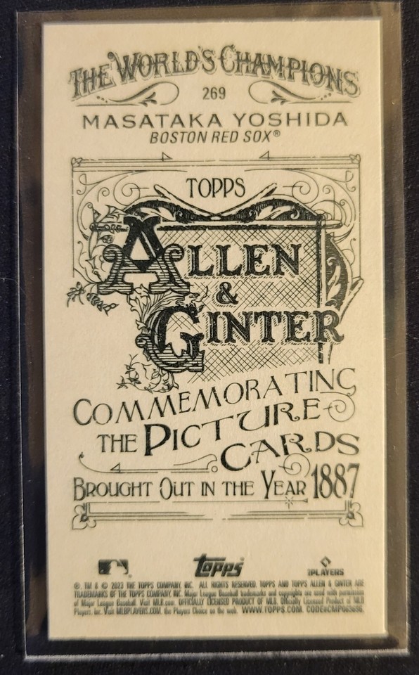 2023 Topps Allen & Ginter MASATAKA YOSHIDA "Ginter Back Mini" SP Rookie ...