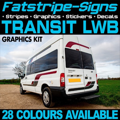 to fit FORD TRANSIT LWB GRAPHICS STICKERS STRIPES CAMPERVAN MOTORHOME ...