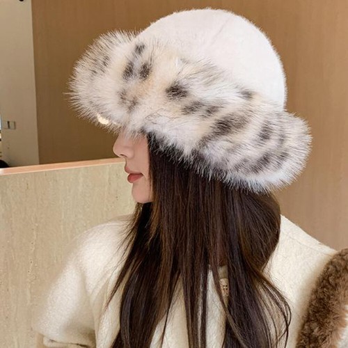 Women Plush Faux Fur Hat Panama Caps Fluffy Furry Cap Ski Thermal Hat Windproof | eBay
